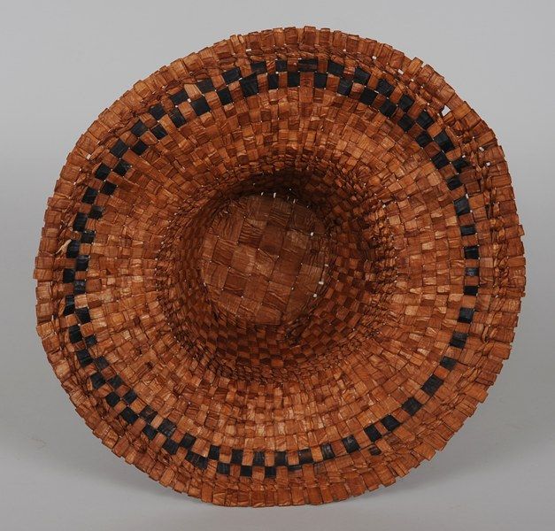 Haida Cedar Bark Hat Size Medium ca. 1960's 16" D. From the Estate of ...