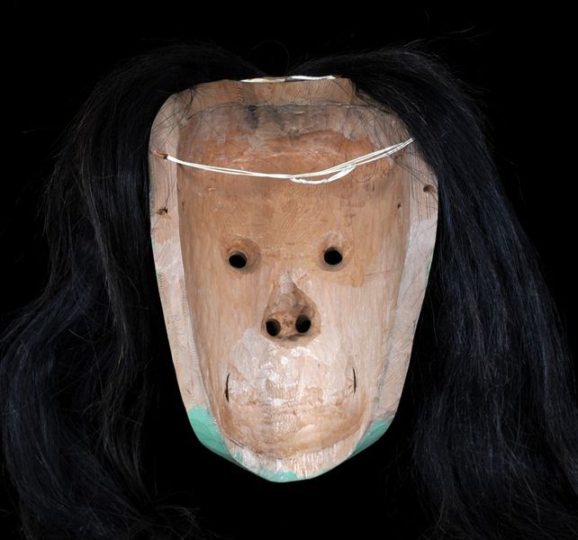 Kwagiulth Bukwus Mask Carved by Beau Dick - Alert Bay, B.C. 17 1/2" H ...