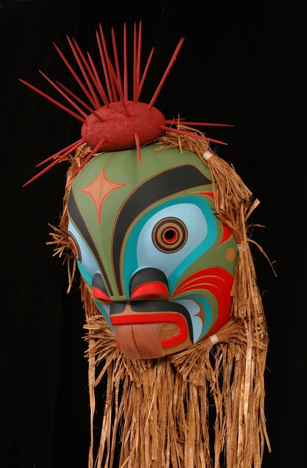 Kwag-uilth Pugwus Mask with Sea Urchin on Top Attributed To Gene ...