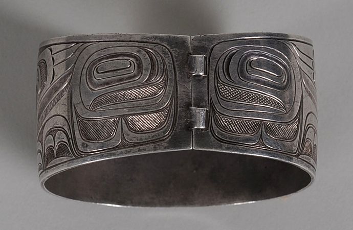Charles Edenshaw Coin Silver Bracelet with Broken Beak Design ...