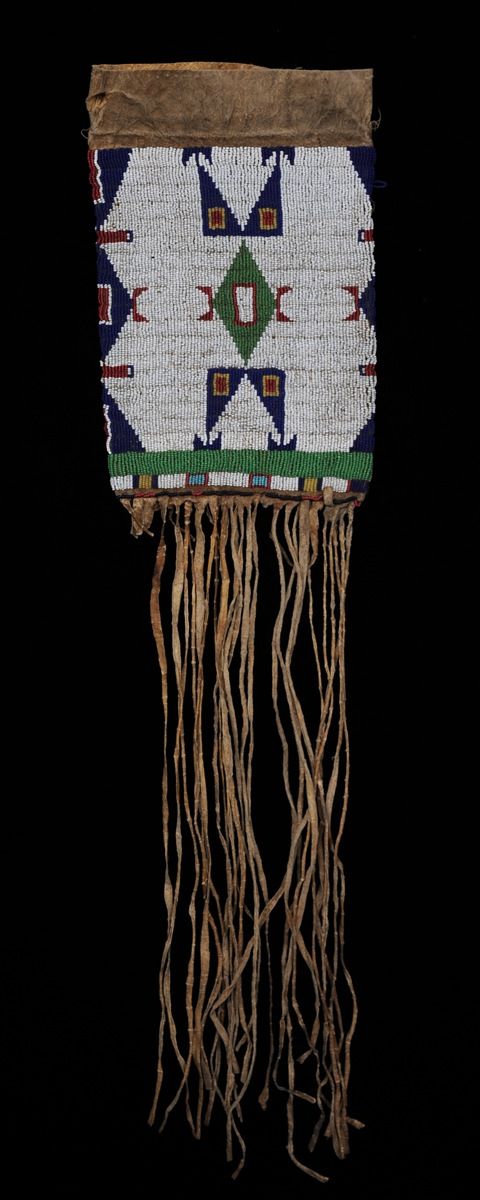 Sioux Beaded Bag with Geometric Design Made From Woman's Leggings ca ...