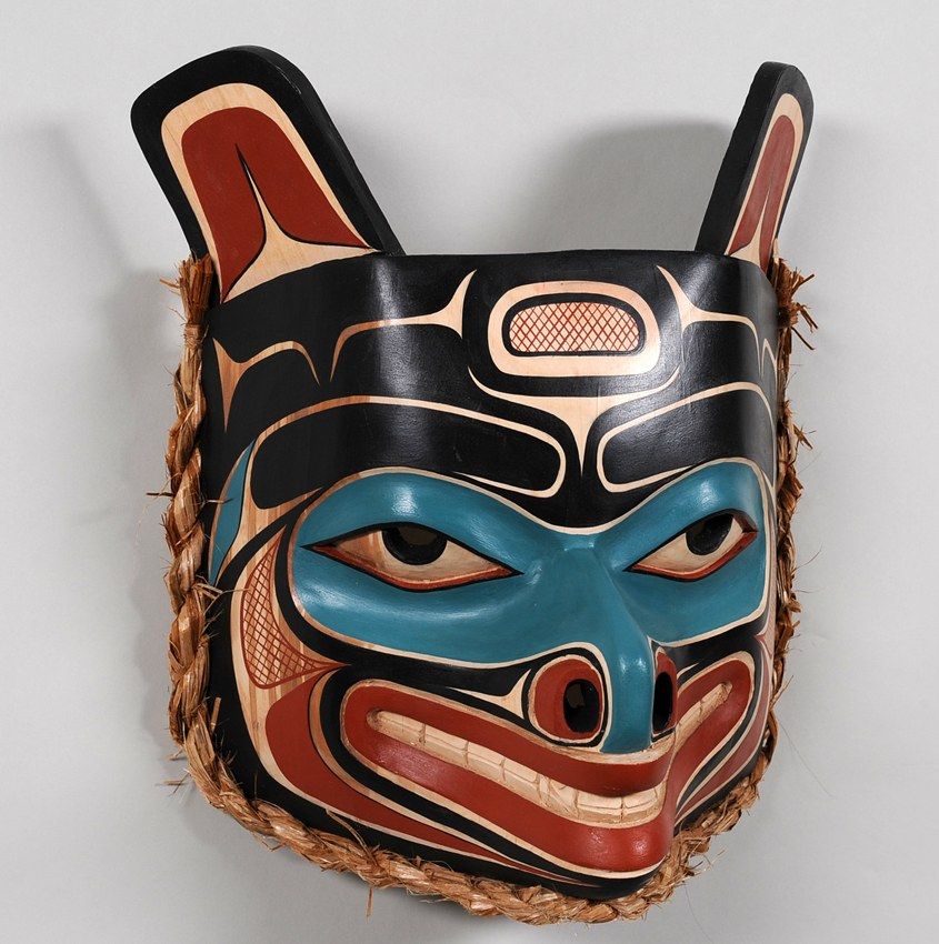 Tlingit Bear Mask Carved by Randy Stiglitz 12" H. 11" W. Good Condition