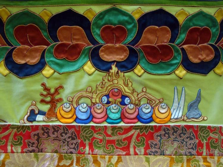 Buddhist Silk Layered Scroll Wall Hanging Tapestry