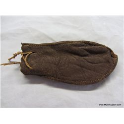 1950's Vintage Leather Drawstring Pouch