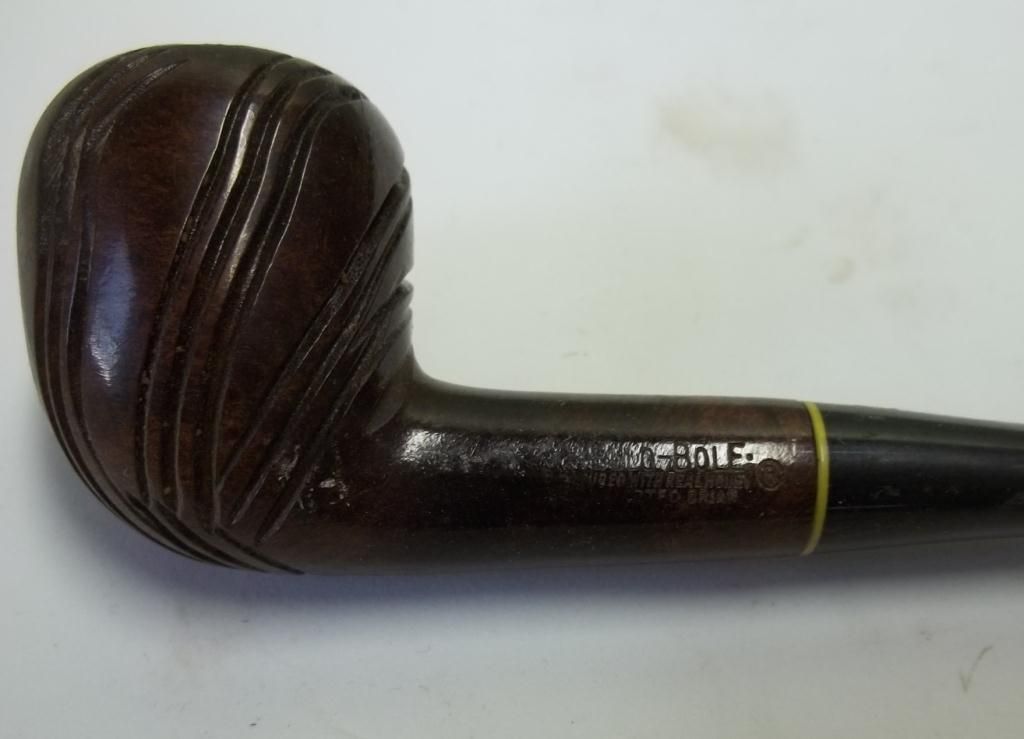 Carved Yello-Bole Briar Wood Tobacco Pipe