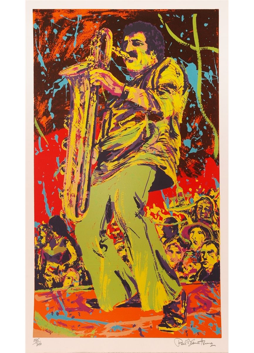 Paul Blaine Henri "Willie Restum, The Happy Jazzman" Hand Signed Serigraph