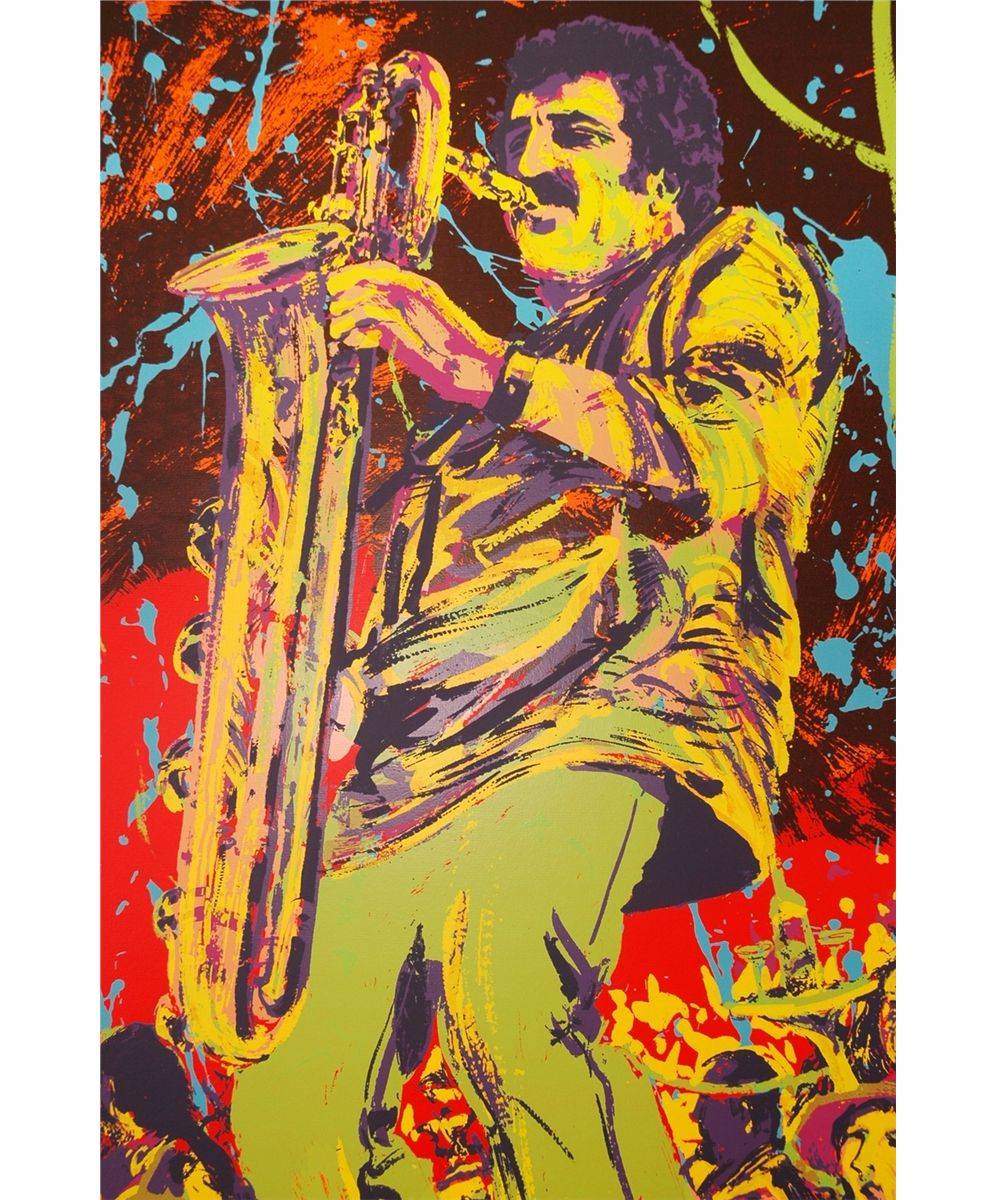Paul Blaine Henri "Willie Restum, The Happy Jazzman" Hand Signed Serigraph
