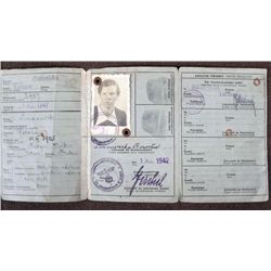 NAZI KENNKARTE ID PAPERS FOR AN OCCUPIED POLAND WOMAN