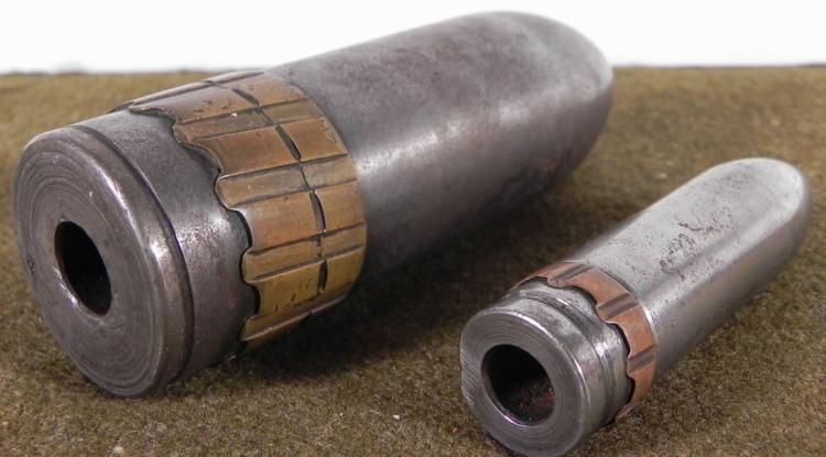 2 WWII LUFTWAFFE ARTILLERY SHELLS-HEAVY STEEL