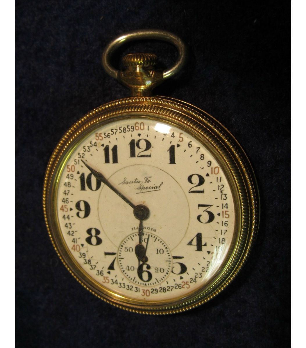 1516. Santa Fe Special "Illinois" Pocket Watch, 21 Jewels, runs, keeps ...