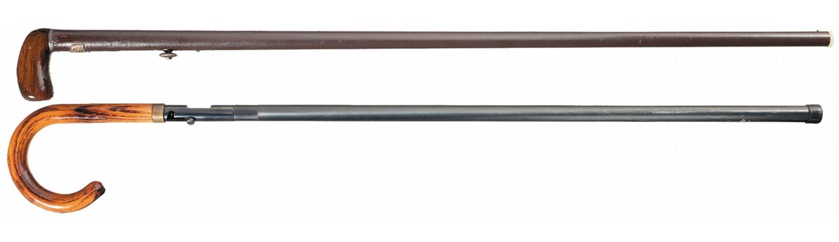 Collector's Lot of Two Antique Percussion Cane Guns