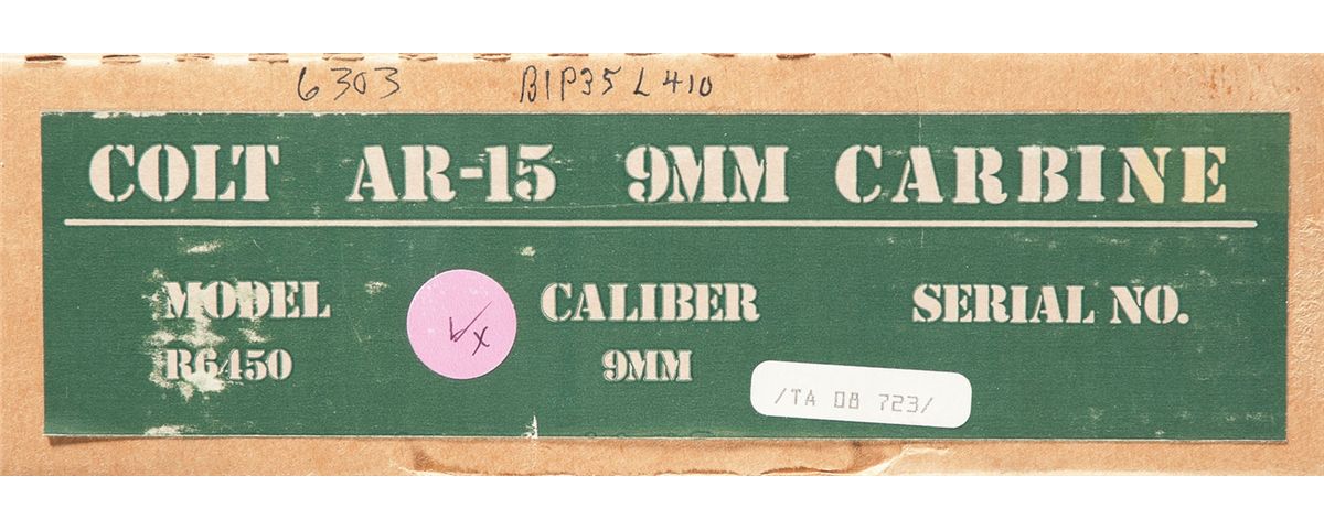 Scarce Pre-Ban Colt Style AR-15 9mm Semi-Automatic Carbine with One ...