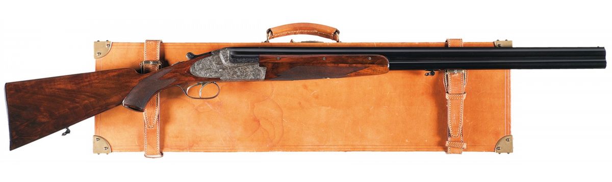 Excellent Engraved Gebruder Merkel Over/Under Shotgun with Leather ...