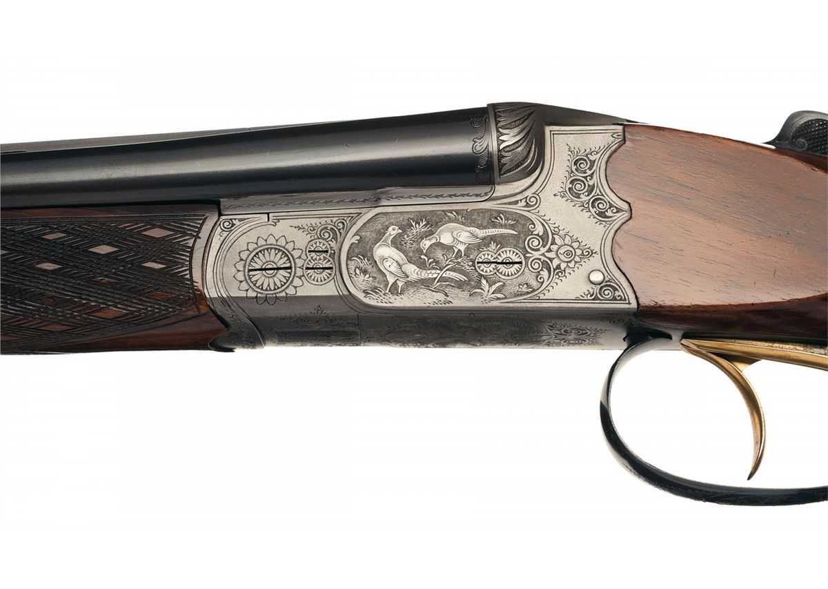 Outstanding Finely Engraved Ludwig Borovnik Side by Side .410 Bore Shotgun