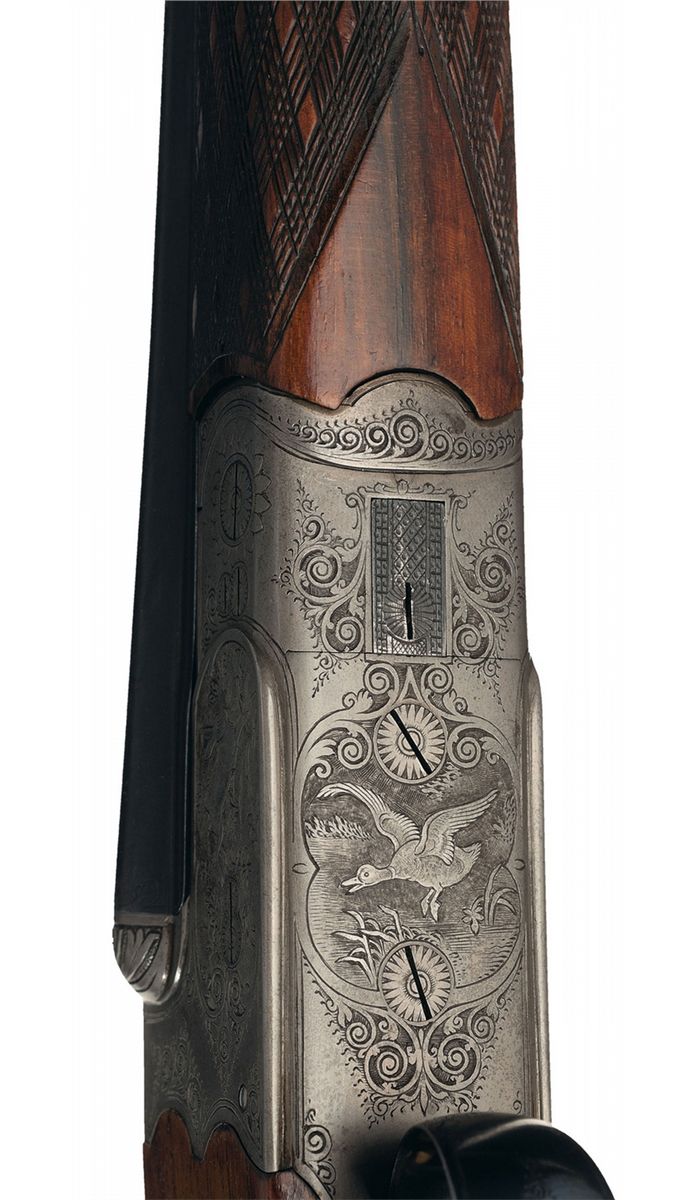 Outstanding Finely Engraved Ludwig Borovnik Side by Side .410 Bore Shotgun