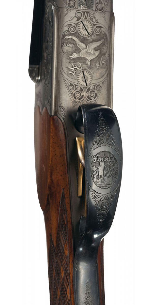 Outstanding Finely Engraved Ludwig Borovnik Side by Side .410 Bore Shotgun
