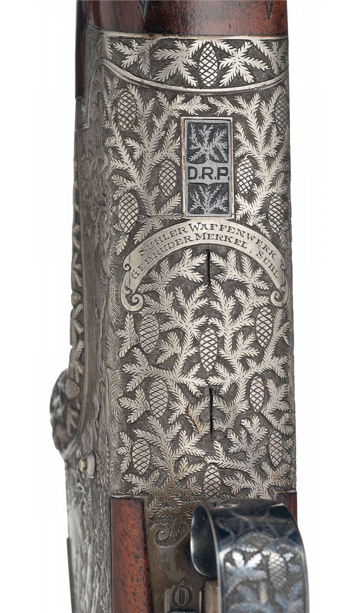 Extraordinary Engraved Gebruder Merkel Over/Under Shotgun with Leather ...