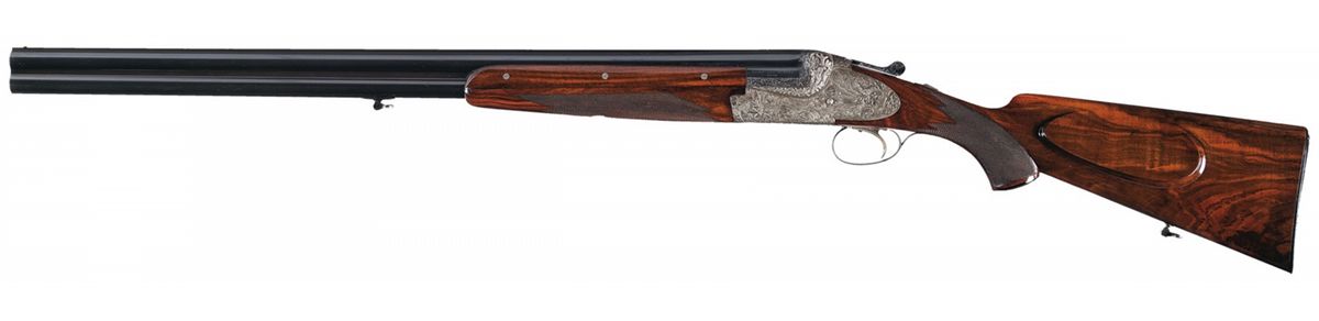 Extraordinary Engraved Gebruder Merkel Over/Under Shotgun with Leather ...