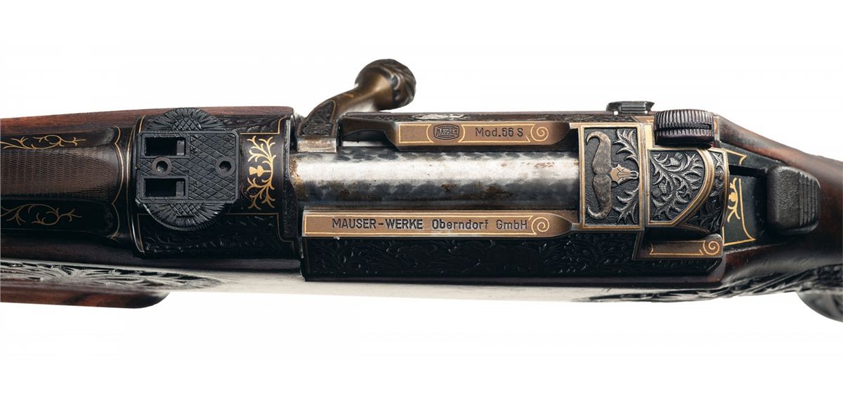 Magnificent Engraved Gold Inlaid Mauser Model 66S Bolt Action Rifle ...