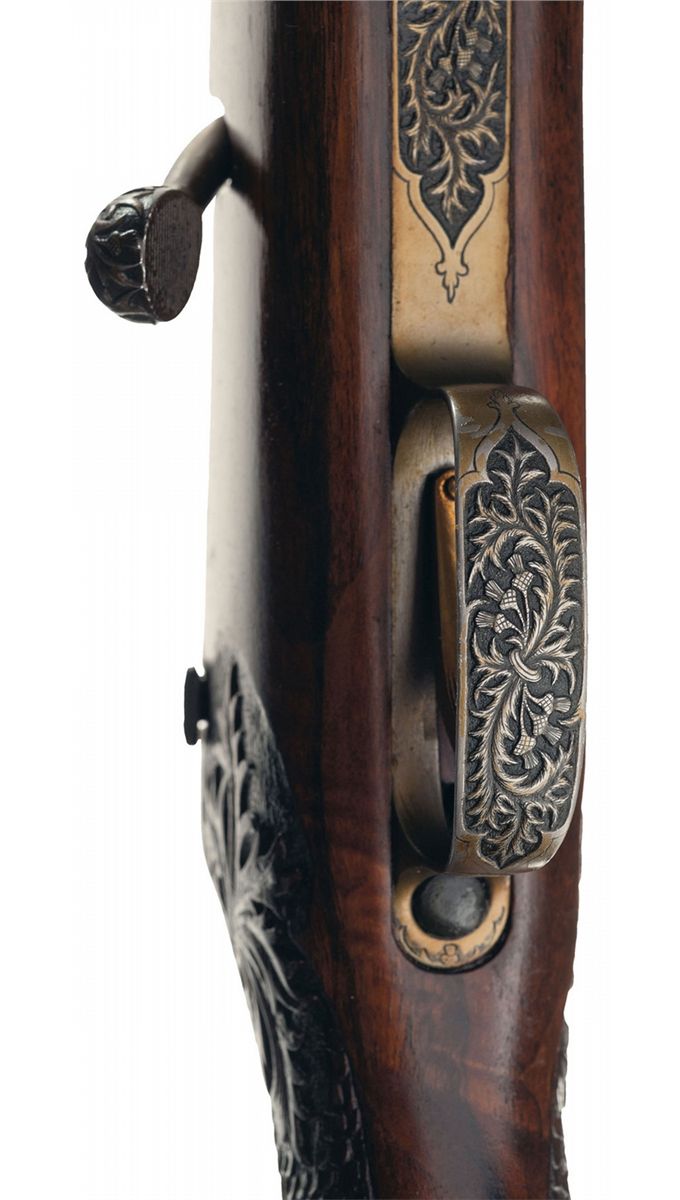 Magnificent Engraved Gold Inlaid Mauser Model 66S Bolt Action Rifle ...
