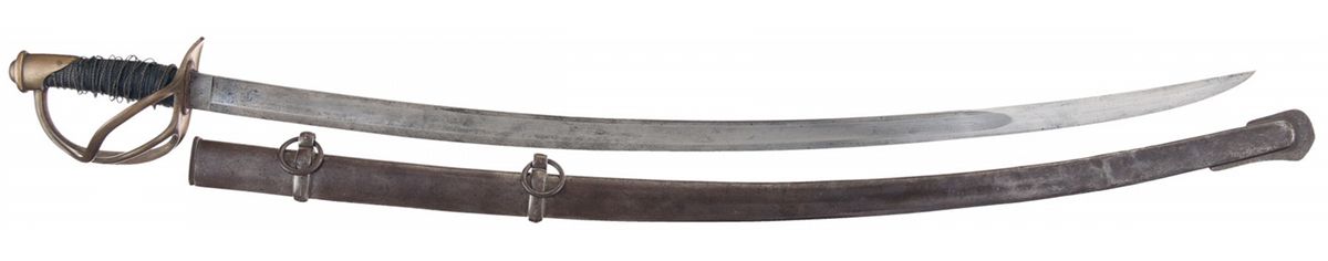 Mexican War U.S. Ames 1840 Heavy Cavalry Saber with Scabbard