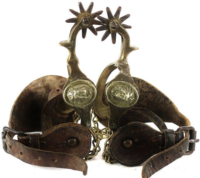 Pair Buermann Indian Chief Hercules bronze spurs