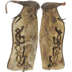 Pair Hamley stamped batwing chaps