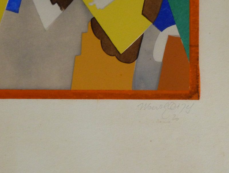 ALBERT GLEIZES Hand Signed Dated Pochoir Cubism 1920