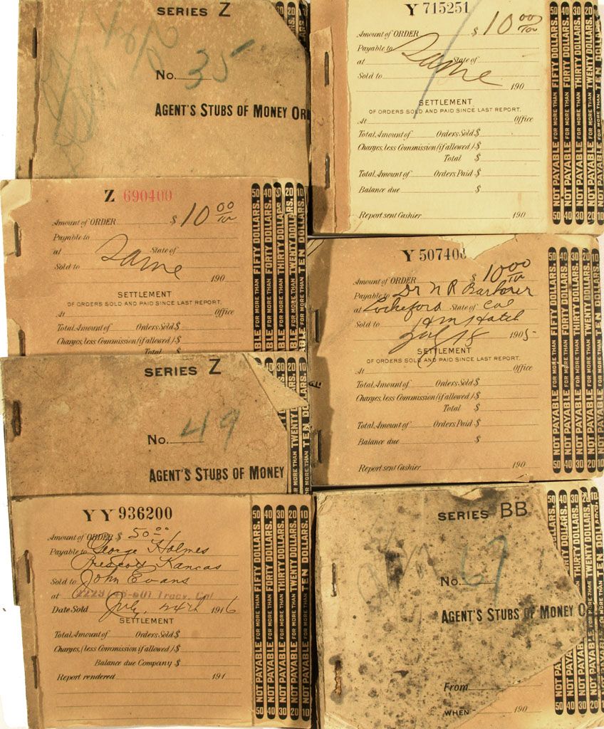 Wells Fargo & Co. Agent's Money Order Receipt Books, CA - Tracy,San ...