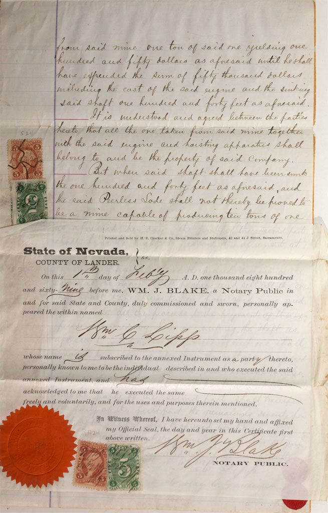 Nevada Revenue Stamped Document Collection, NV - Austin,Lander County