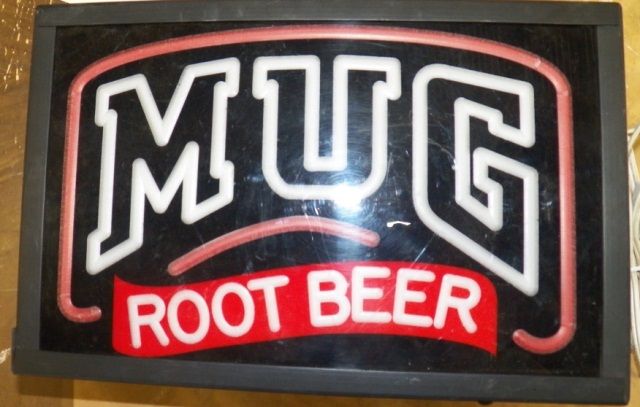 Mug Root Beer Electric Sign 8" x 12 1/2" Electric Light Mug Root Beer