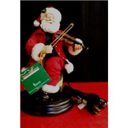 Fabric in Motion Santa Santa Playing the Violin Santa is approx 12" tall