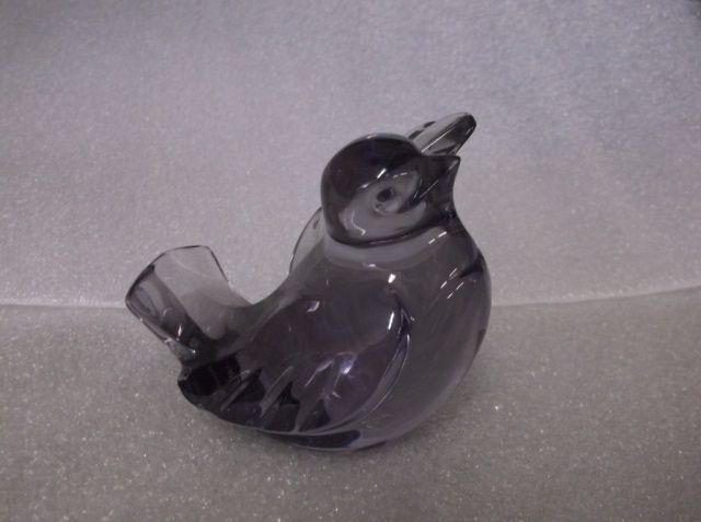 Purple Crystal Bird Signed by Artist approx 3" x 3.5" x 3.5" signed DeSor's