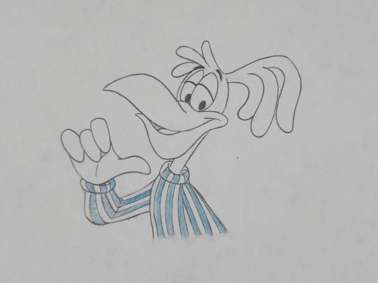 Cocoa Puffs Pencil Drawing Sonny the Cuckoo Bird Blue