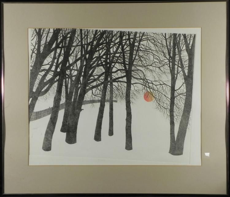 Richard Volpe Signed Winter Landscape Print -Pass, Frmd