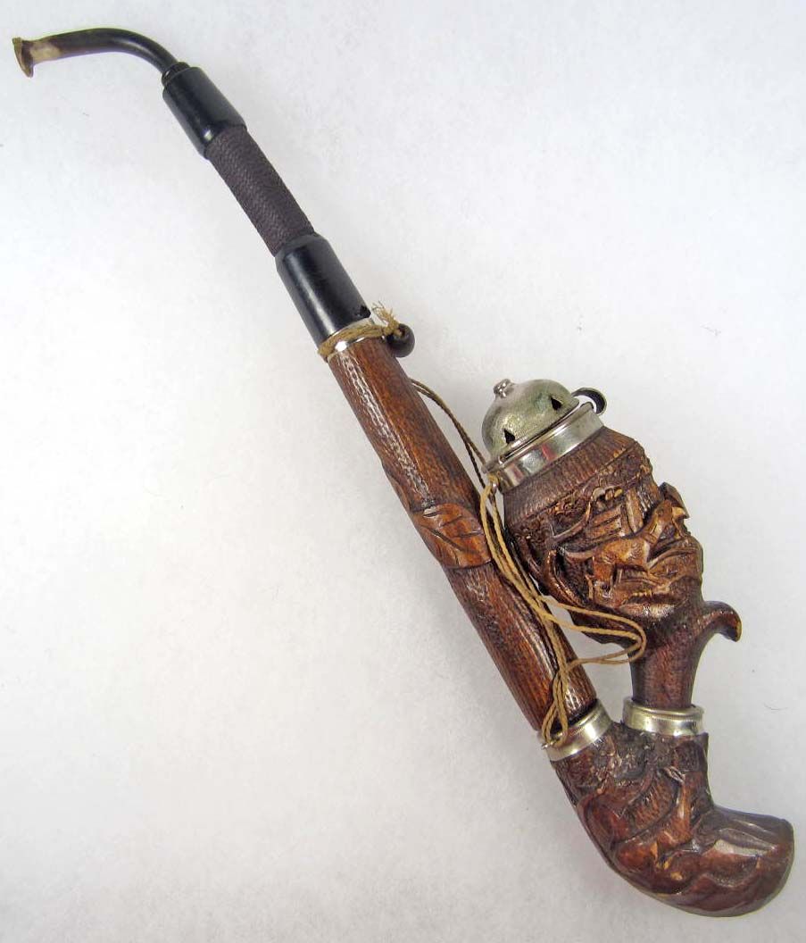 GERMAN NAZI HAND CARVED HUNTING ASSOCIATION WOOD PIPE