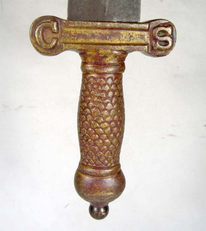 CONFEDERATE STATES CIVIL WAR ERA CS ARTILLERY SHORT SWORD W/ SCABBARD
