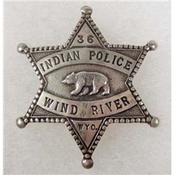 WIND RIVER WYOMING #36 INDIAN POLICE LAW BADGE