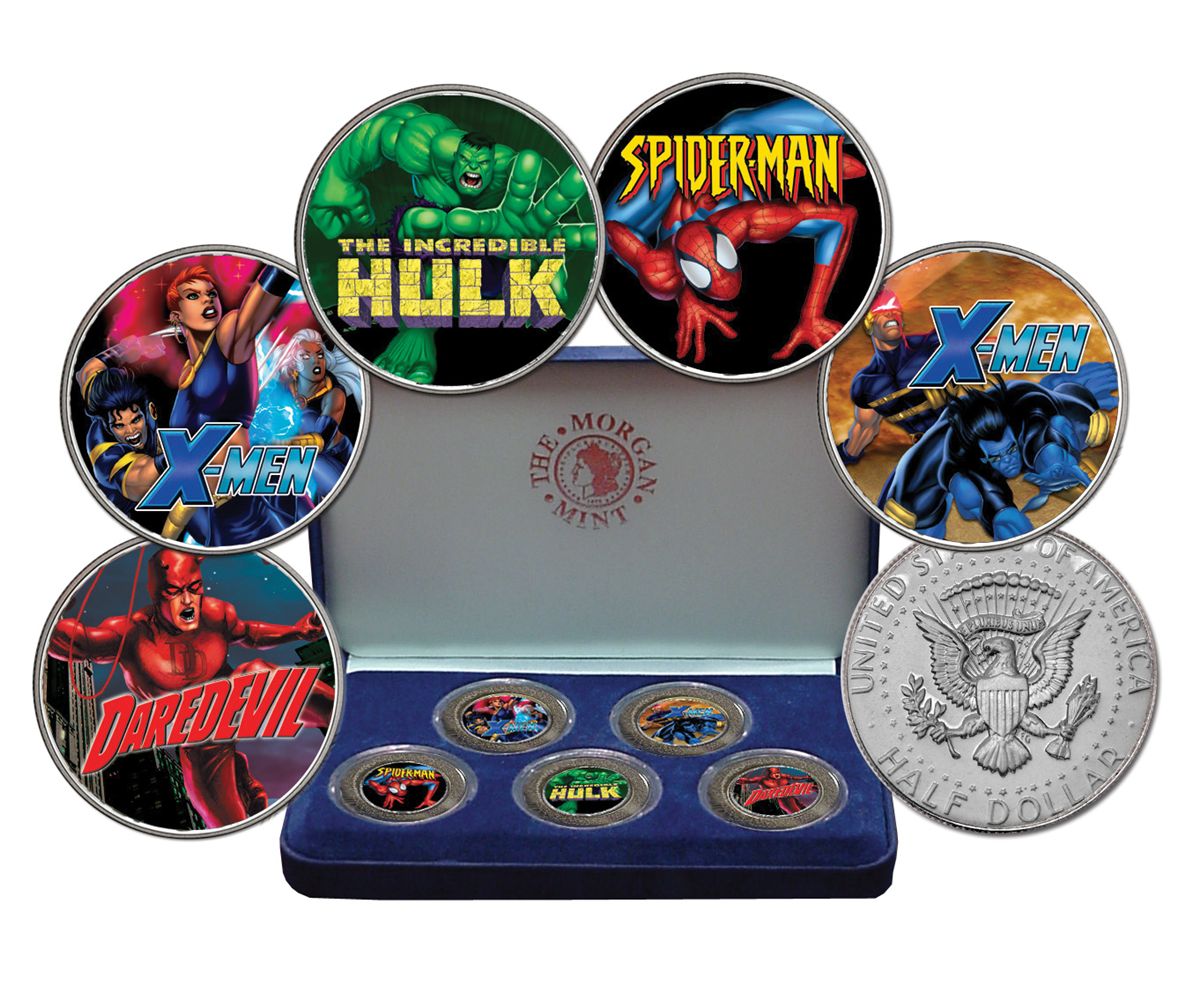 USA 2003 Half Dollar Marvel Super Heroes Colourized 5-Coin Set