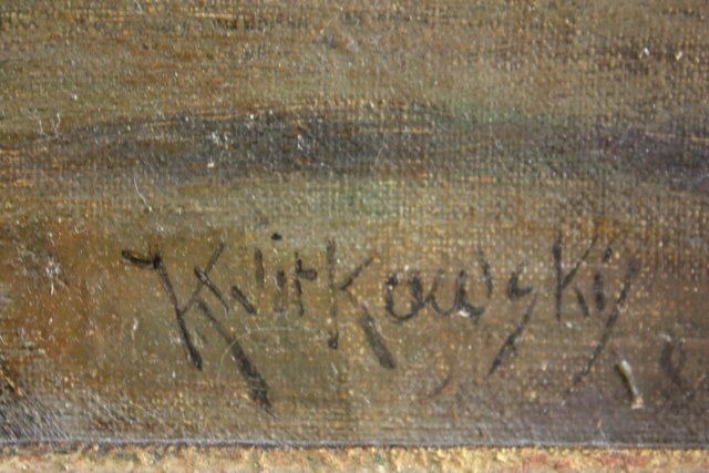 Framed oil painting signed Karl Witkowski