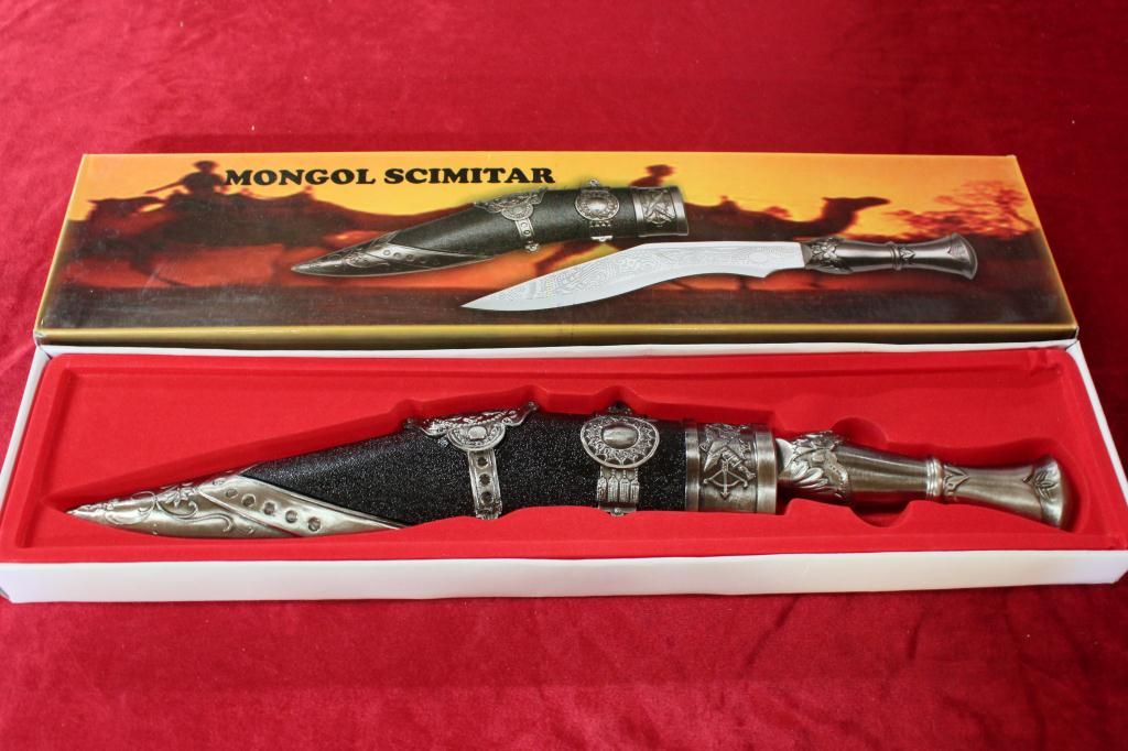 NIB Fantasy Mongol Scimitar Knife w/Sheath