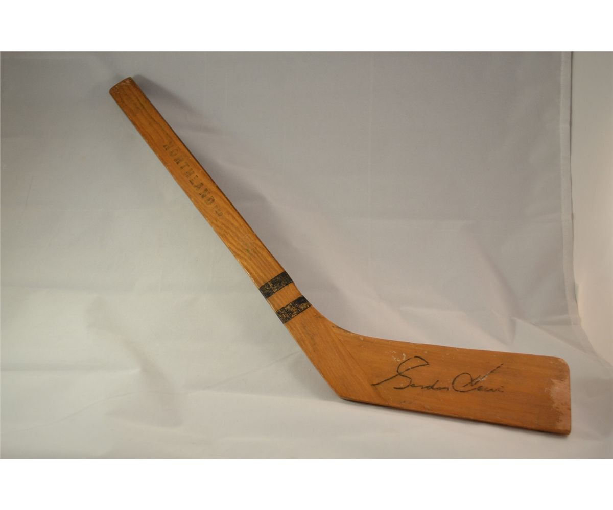 Gordie Howe & Ted Lindsay Autographed Mini Wooden Stick