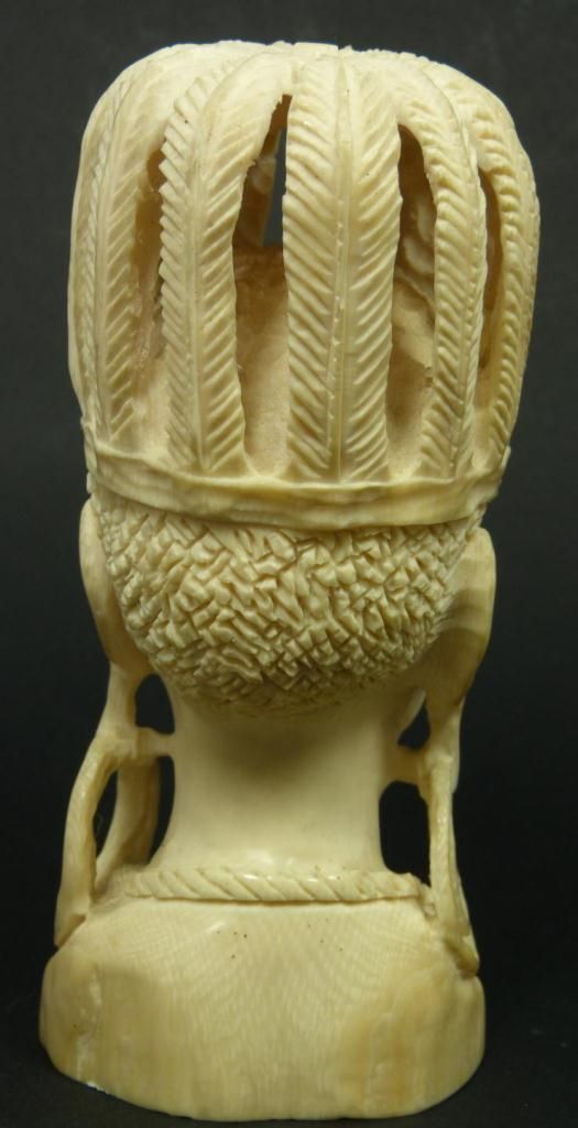AFRICAN CARVED IVORY FEMALE BUST FIGURE