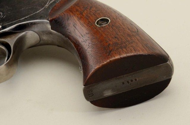 Smith & Wesson 1st Model Schofield Single Action revolver, .45 cal., 7” barrel, blue finish, wood