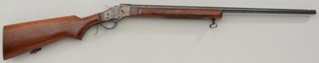 Stevens single shot rifle, .22 WRF cal., 26” barrel, blue and case ...