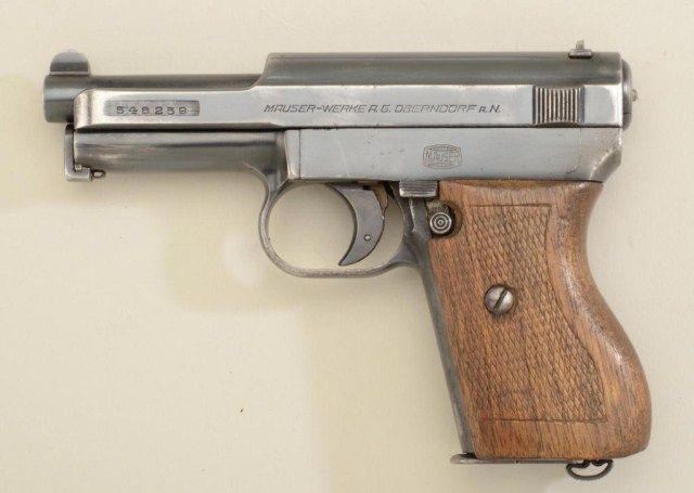 Mauser pocket semi-auto pistol, .32 cal., with period flap holster and ...