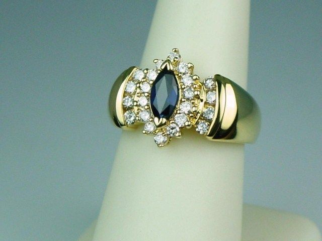 Gorgeous 14 karat yellow gold ladies ring made by ‘EMA’ set with a ...