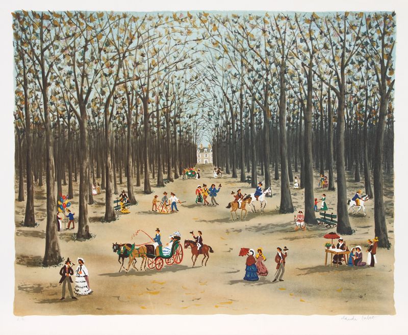 Claude Tabet, Tree Lined Path, Lithograph