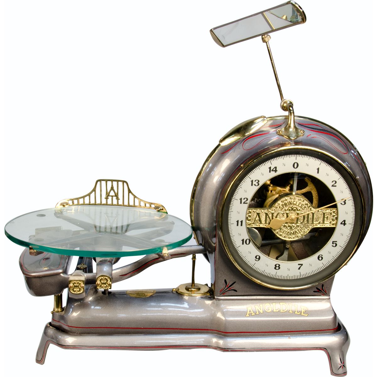 Early Angldile Style 258 Open-Face Tabletop Scale w/ Gl