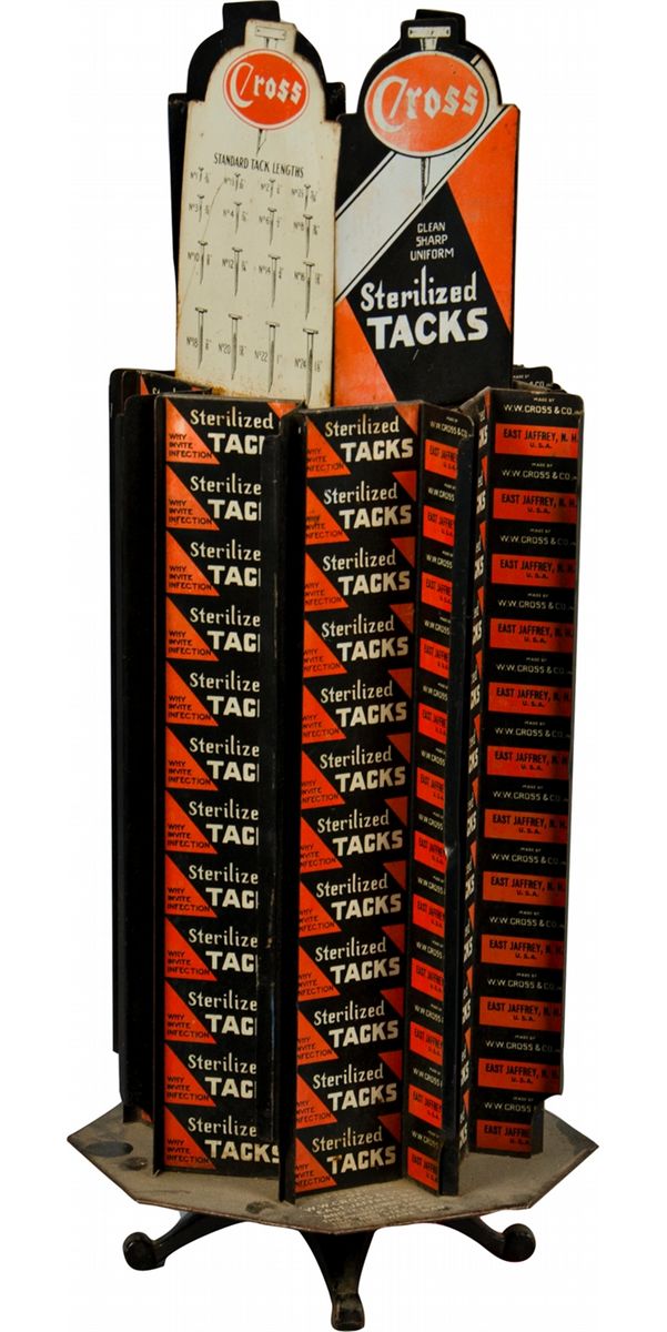 Cross Sterilized Tacks Tin Store Countertop Display